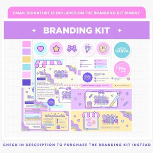 Email Signature Template Editable in Canva, Purple Pink Blue Bright ...