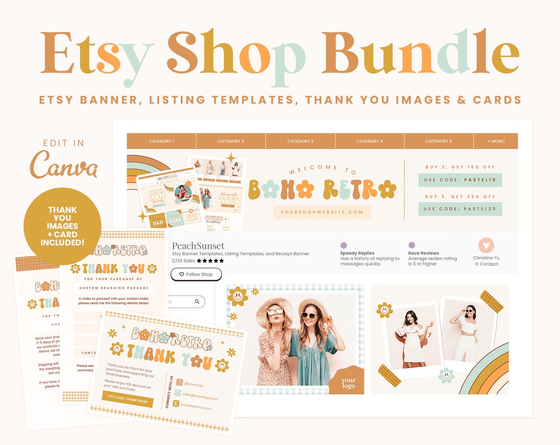 Etsy Shop Bundle Banner Templates Listing Photos and - Etsy