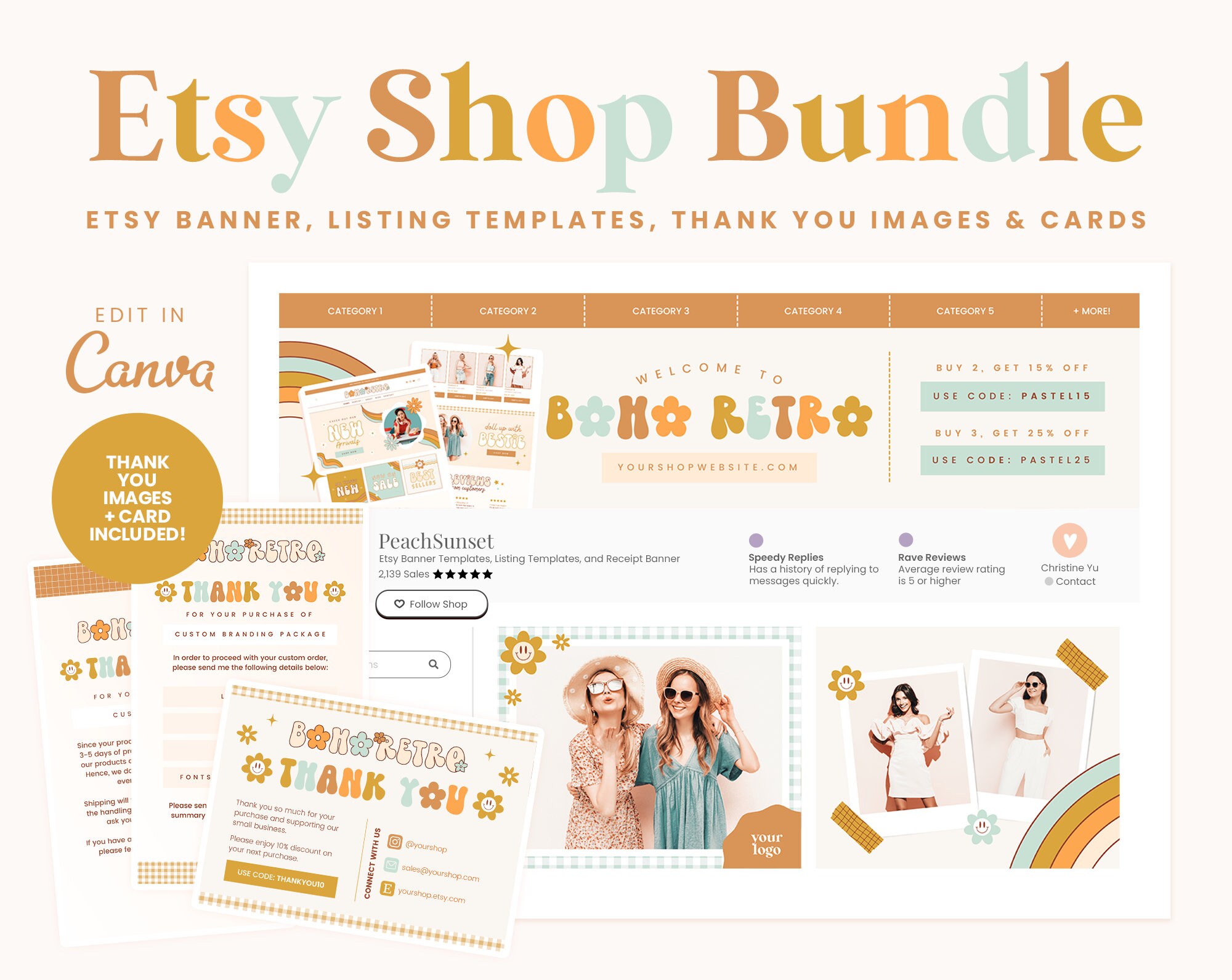 Etsy Shop Bundle Banner Templates Listing Photos and - Etsy