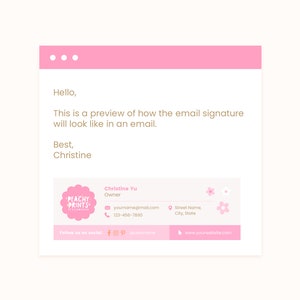 Email Signature Template Editable in Canva, Pink Peach Orange ...