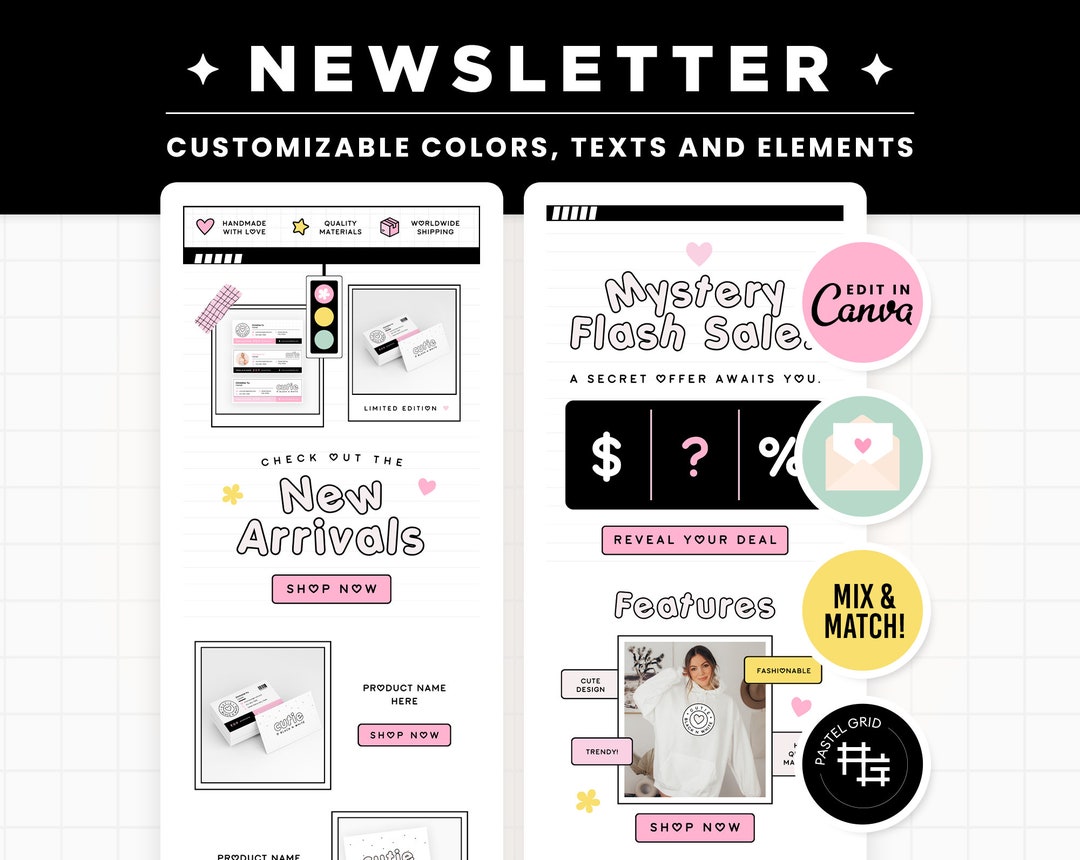 Email Templates Newsletter Design Editable in Canva, Email Banners and ...