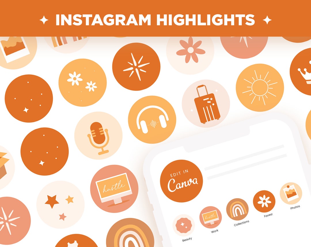 Instagram Highlight Covers Bright Boho Colors - Canva Editable Color ...