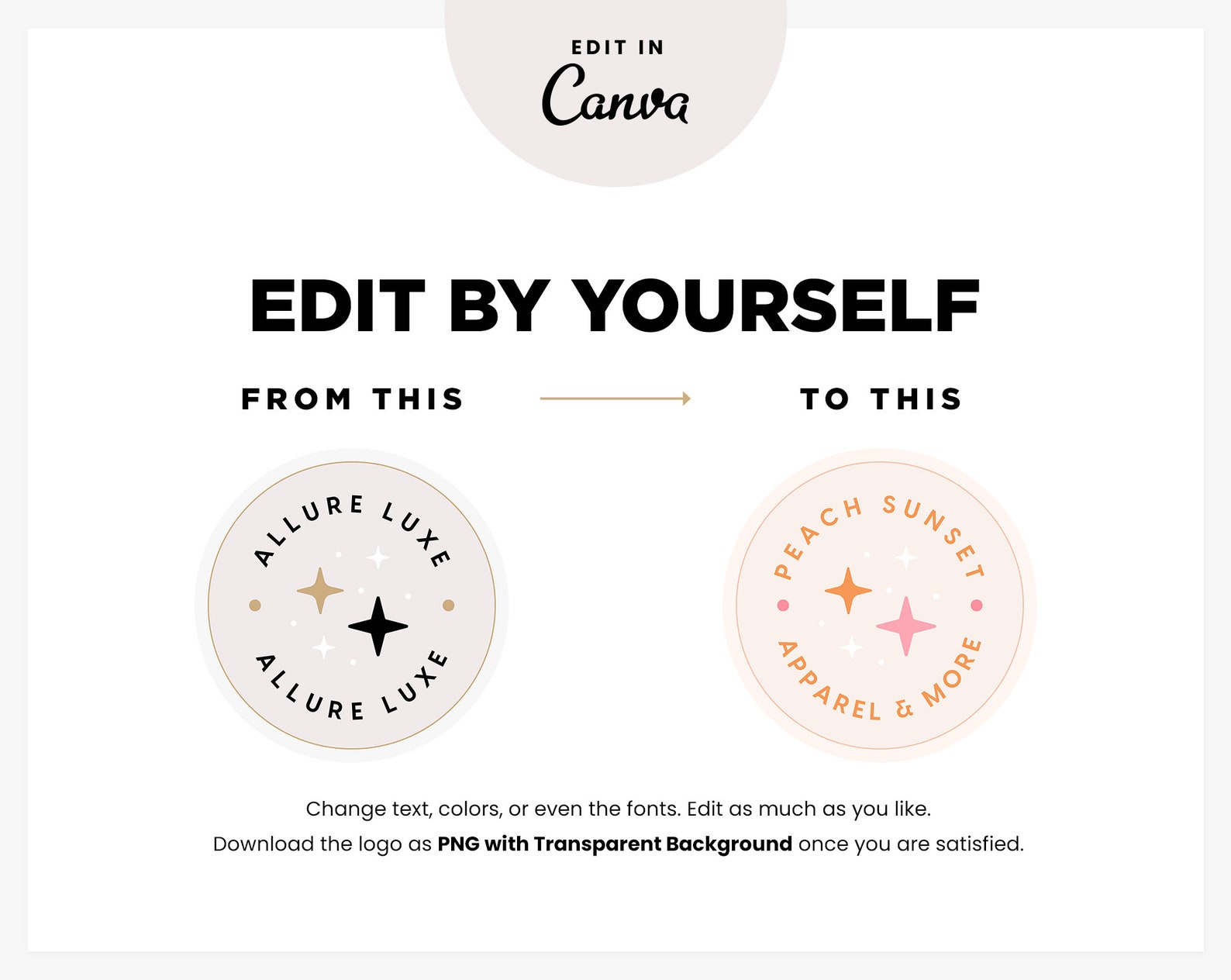 Editable Logo in Black Blush Pink Elegant Sparkling Logo Design ...