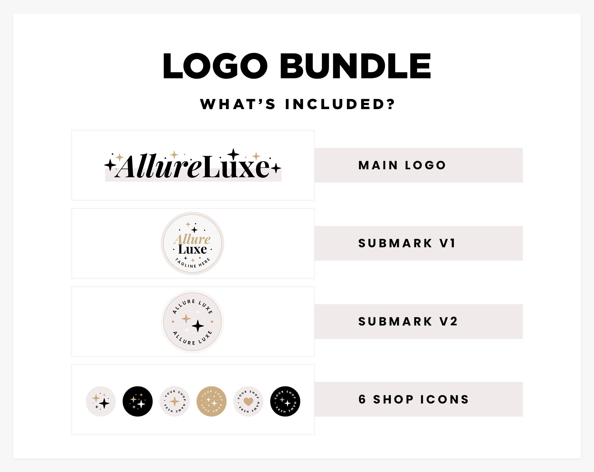 Editable Logo in Black Blush Pink Elegant Sparkling Logo Design ...