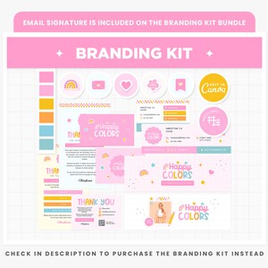 Email Signature Template Editable in Canva, Rainbow Pink Orange Bright ...