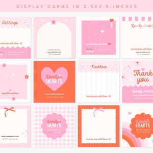 Display Cards Editable Canva Template Hearts Floral Valentine Aesthetic ...