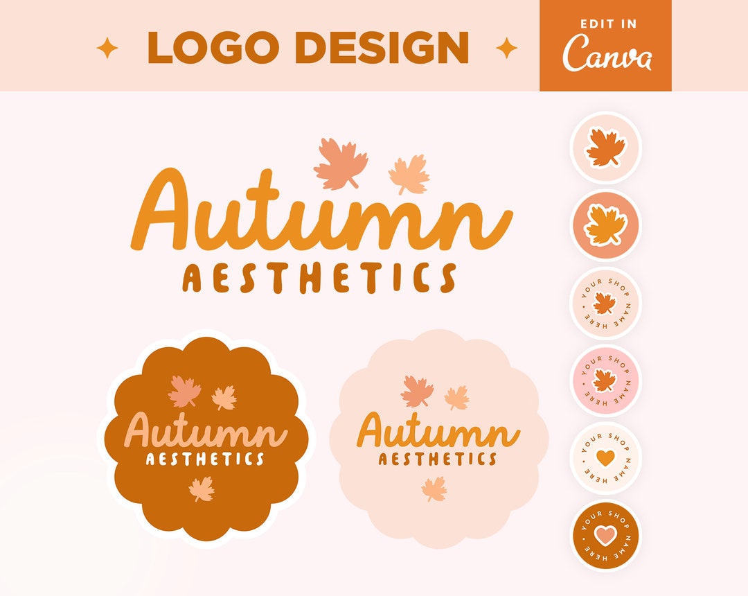 Editable Logo in Autumn Aesthetics Fall Boho Beige Brown Logo Design ...