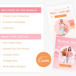Email Templates Newsletter Design Editable in Canva, Email Banners and ...