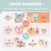 Shop Banners Danish Pastel Rainbow Colors Editable via Canva, Shopify ...