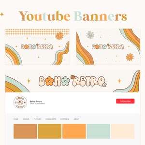 Branding Kit Boho Retro Canva Templates Editable Aesthetic Business ...