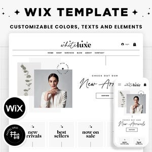Wix Template Black White Minimalist Elegant Wix Website Editable Canva ...
