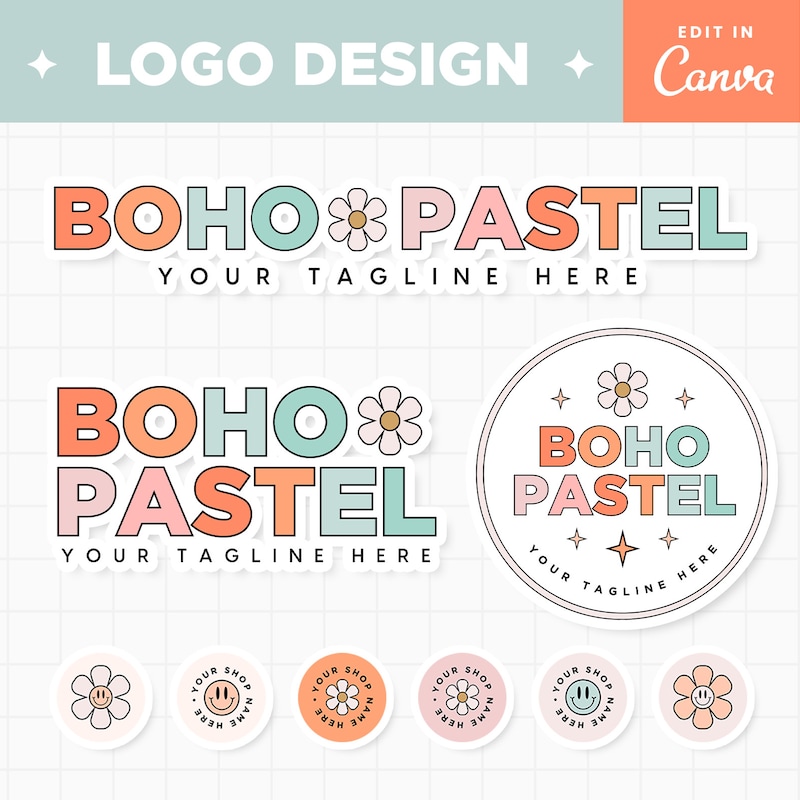 Boho Logo Design - Etsy