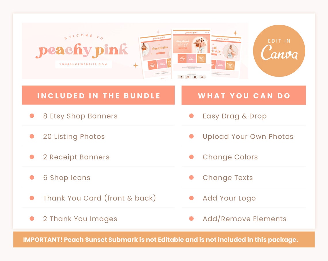 Etsy Shop Bundle - Banner Templates, Listing Photos, and Receipt Banner ...
