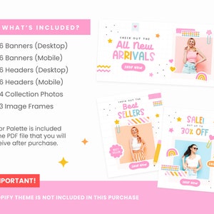 Shop Banners Bright Rainbow Colors Editable via Canva, Shopify Banners ...