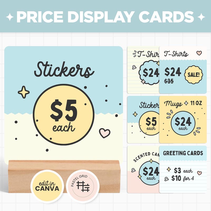 Pricing Signs - Etsy