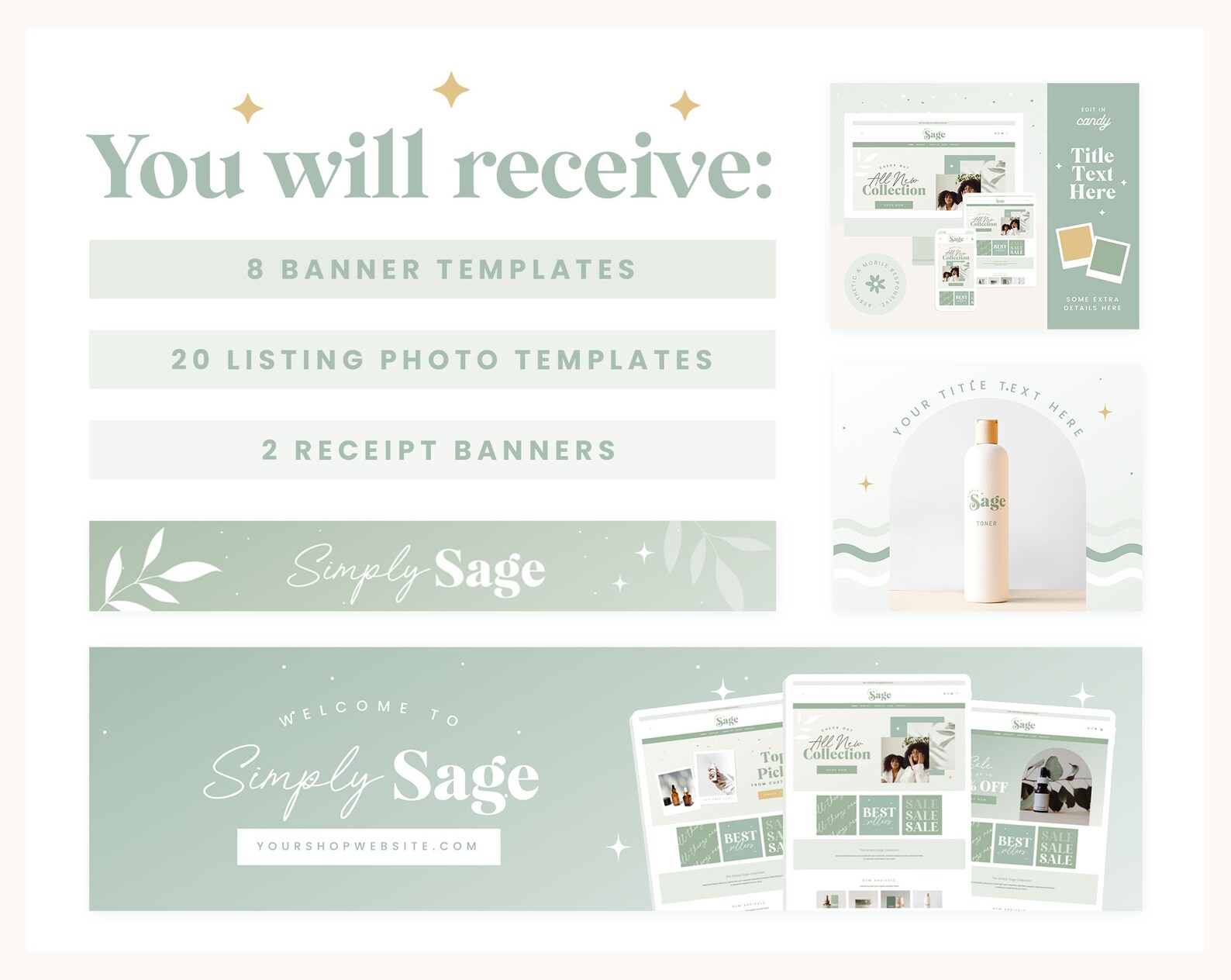 Etsy Shop Bundle Banner Templates Listing Photos and - Etsy