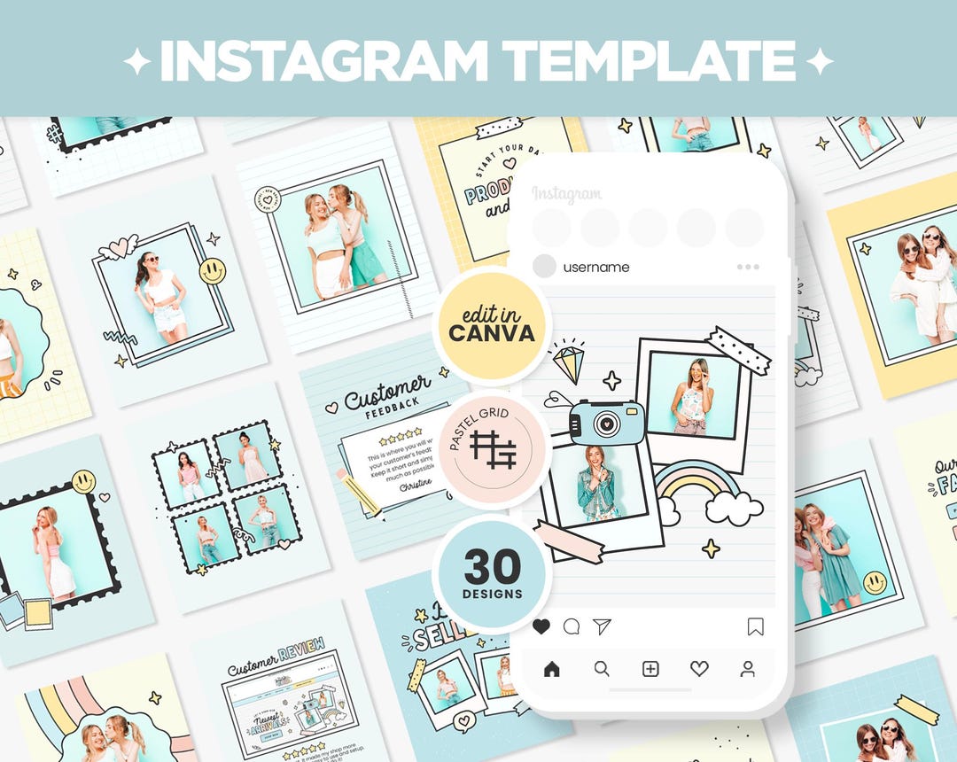 Instagram Posts Template Bundle in Square, Portrait, and Stories in ...