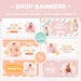Shop Banners Danish Pastel Rainbow Colors Editable via Canva, Shopify ...