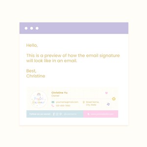 Email Signature Template Editable in Canva, Pastel Rainbow Colors ...