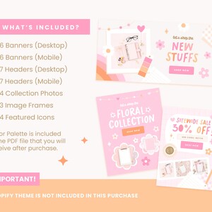 Shop Banners Pink Peach Orange Colors Editable via Canva, Shopify ...