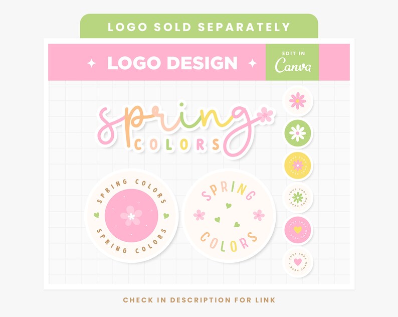 Branding Kit Spring Colorful Pastel Brand Canva Template Editable ...
