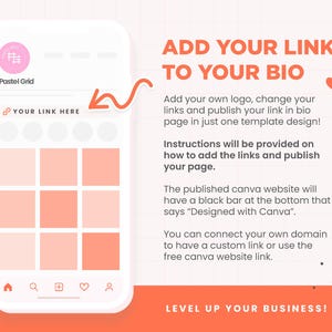 Link in Bio Canva Editable Template in Pink Red Hearts Colors Instagram ...