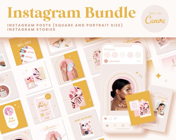 Instagram Posts Template Bundle in Square Portrait and - Etsy