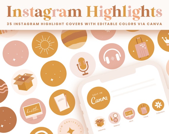 Instagram Highlight Covers in Boho Dream Canva Editable - Etsy