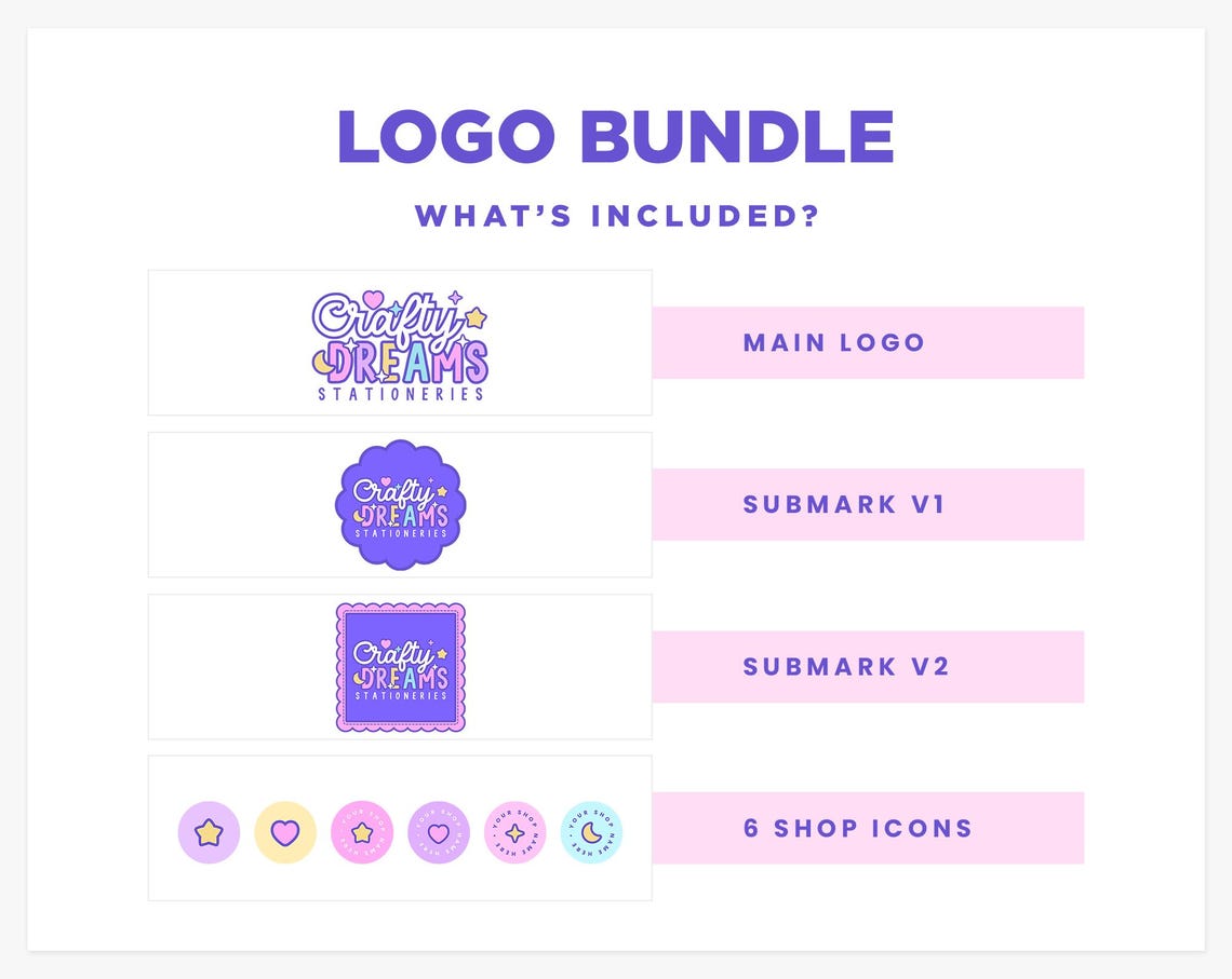 Editable Logo in Purple Pink Blue Bright Colors Logo Design ...