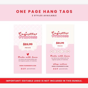 Editable Price Tag Canva Template in Coquette Aesthetic, Pink and Red ...