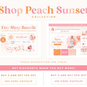 Branding Kit Peach Pink Orange Canva Templates Editable - Etsy