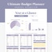Purple Budget Spreadsheet Extended, Digital Budget Planner, Annual and ...