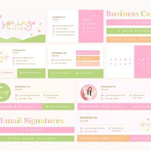 Branding Kit Spring Colorful Pastel Brand Canva Template - Etsy