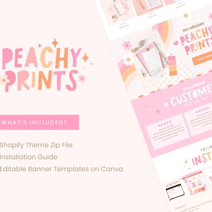 Shopify Theme Pink Peach Orange Customizable Colors Shopify Template ...