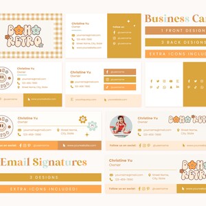 Branding Kit Boho Retro Canva Templates Editable Aesthetic Business ...