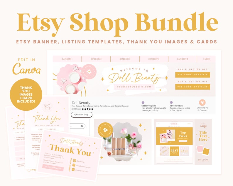 Etsy Shop Bundle Banner Templates Listing Photos and - Etsy