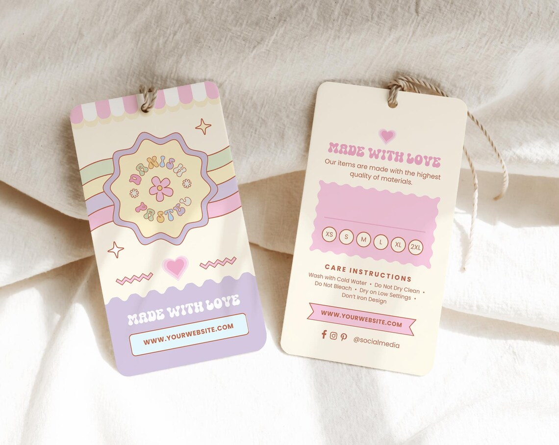 Editable Price Tag Canva Template Danish Pastel Rainbow Pink Purple ...