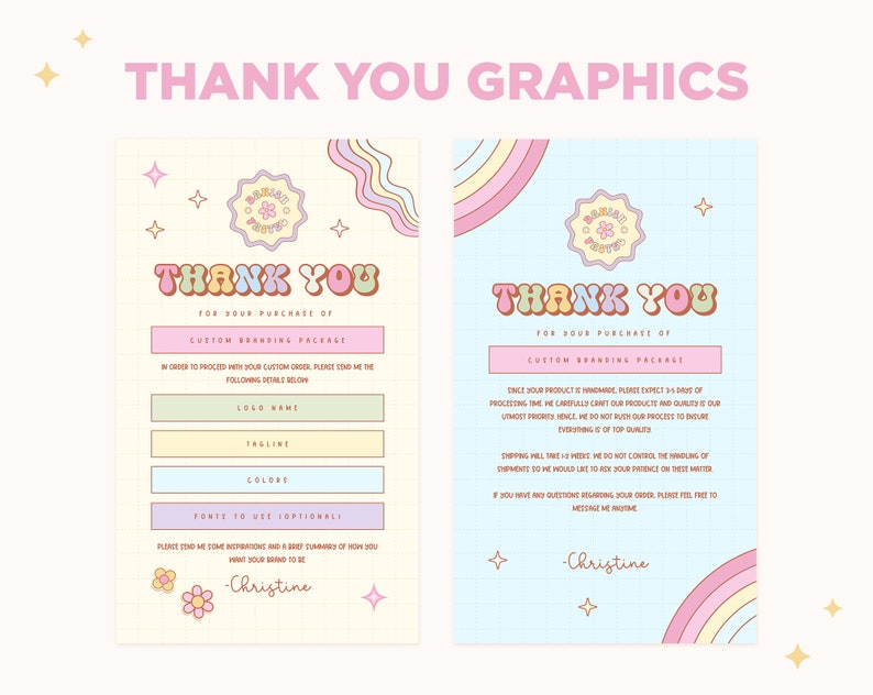 Branding Kit Danish Pastel Groovy Rainbow Aesthetic Canva Template ...