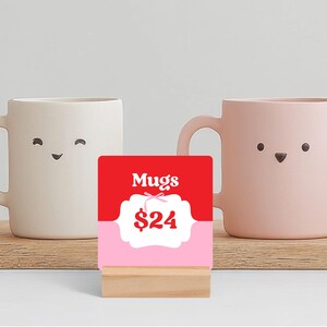 Price Display Cards Editable Canva Template in Coquette Aesthetic, Pink ...