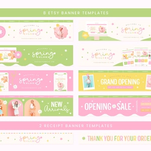 Etsy Shop Banner Templates, Spring Colorful Pastel Etsy Branding Kit ...