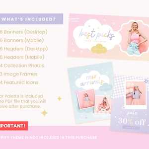 Shop Banners Pastel Rainbow Colors Editable via Canva, Shopify Banners ...