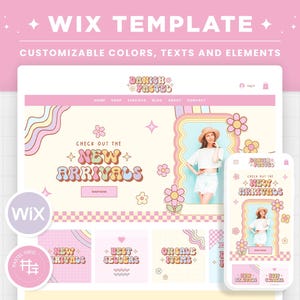 Wix Template in Danish Pastel Rainbow Cute Wix Website Theme, Editable ...