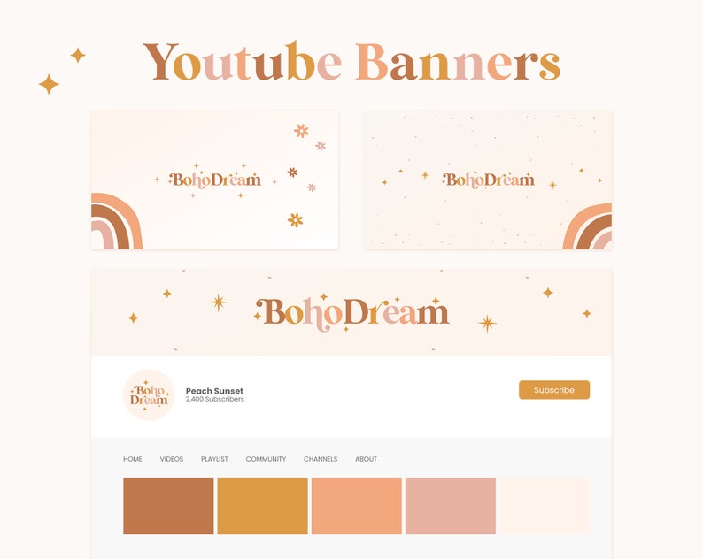 Branding Kit Boho Beige Brown Canva Templates Editable - Etsy