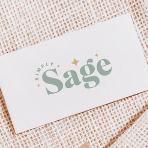 Editable Logo in Sage Green Botanical Colors Aesthetic Simple Logo ...