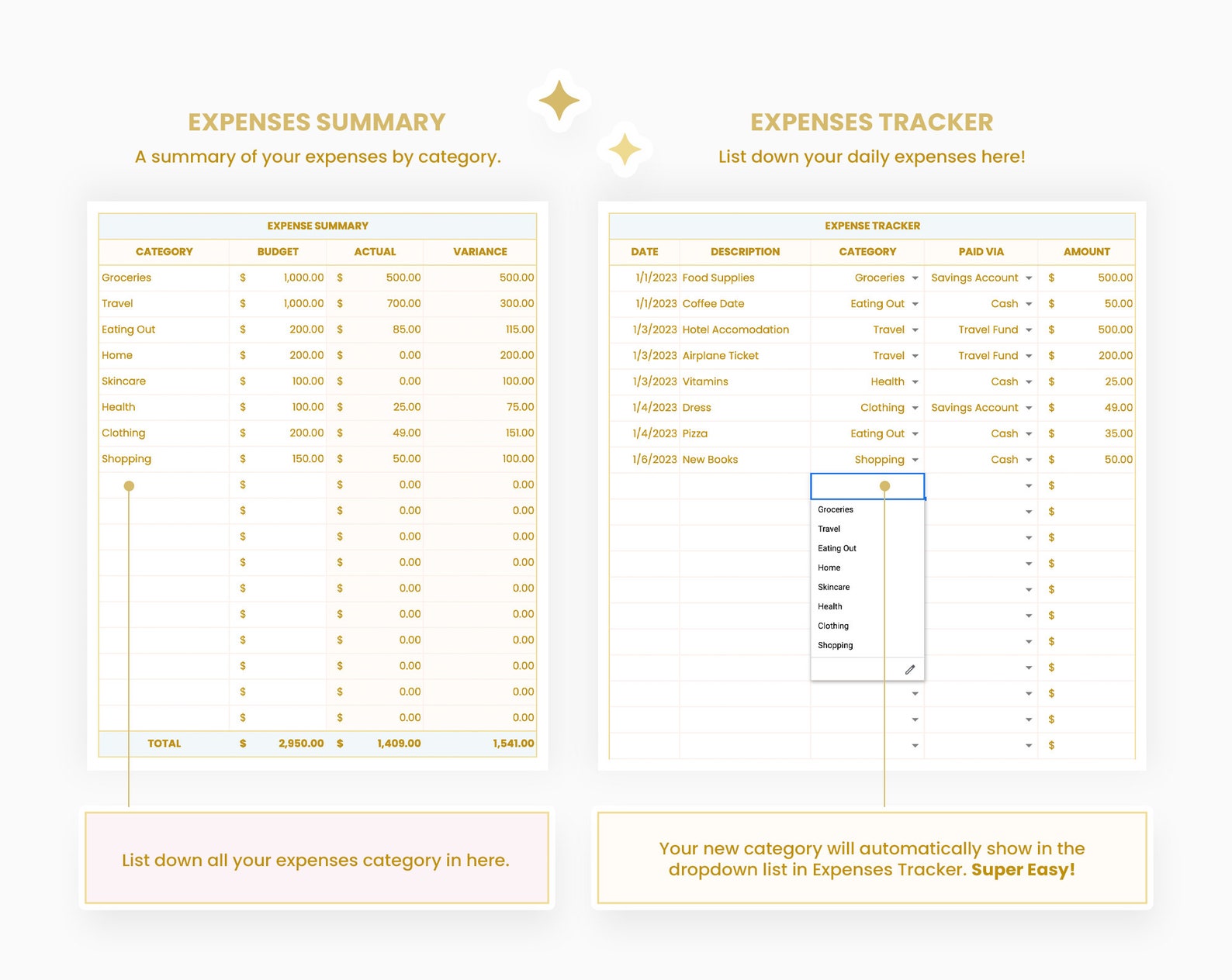 Budget Spreadsheet in Pastel Rainbow Colors, Digital Budget Planner ...