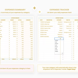 Budget Spreadsheet in Pastel Rainbow Colors, Digital Budget Planner ...