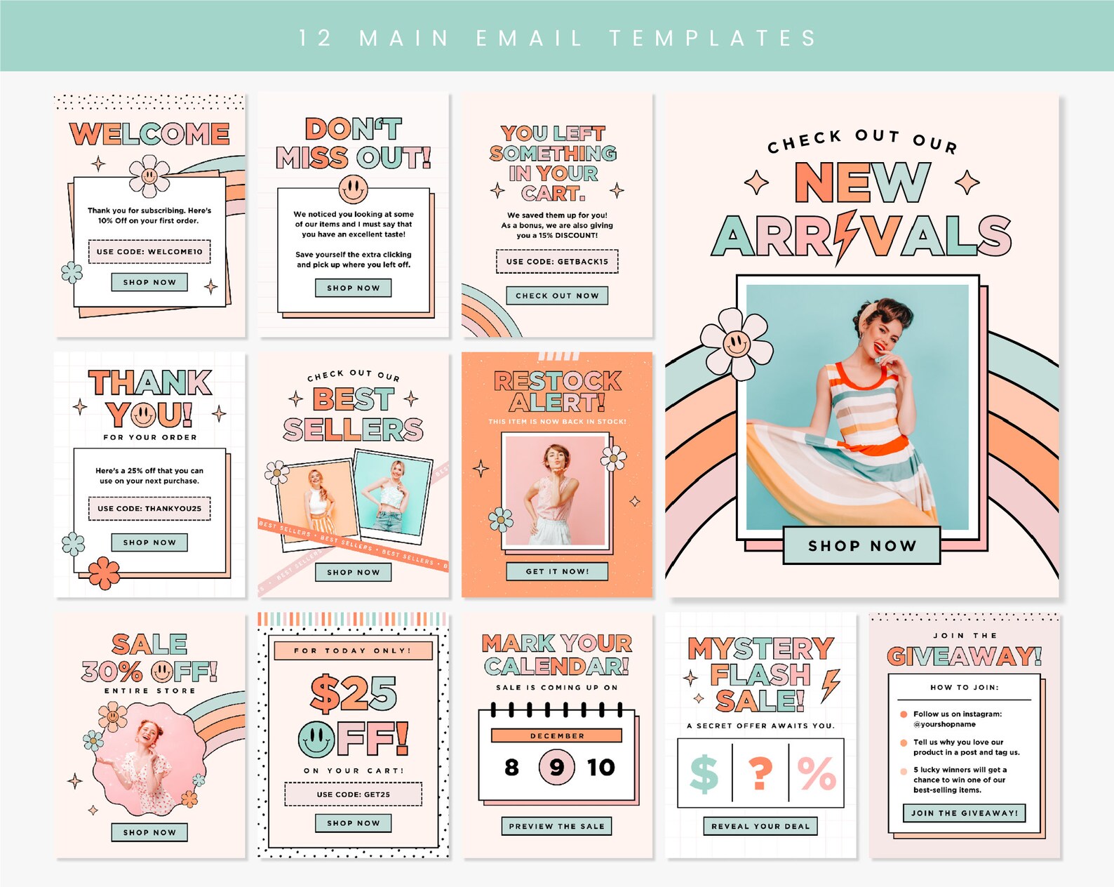 Email Templates Newsletter Design Editable in Canva, Email Banners and ...