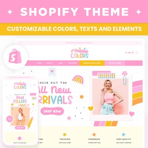 Shopify Theme Rainbow Bright Happy Colors Customizable Shopify Template ...