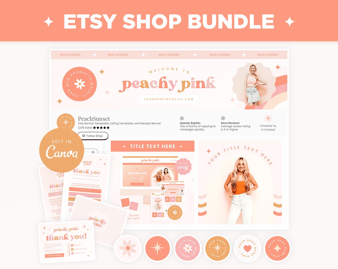 Etsy Shop Bundle Banner Templates, Listing Photos, and Receipt Banner ...