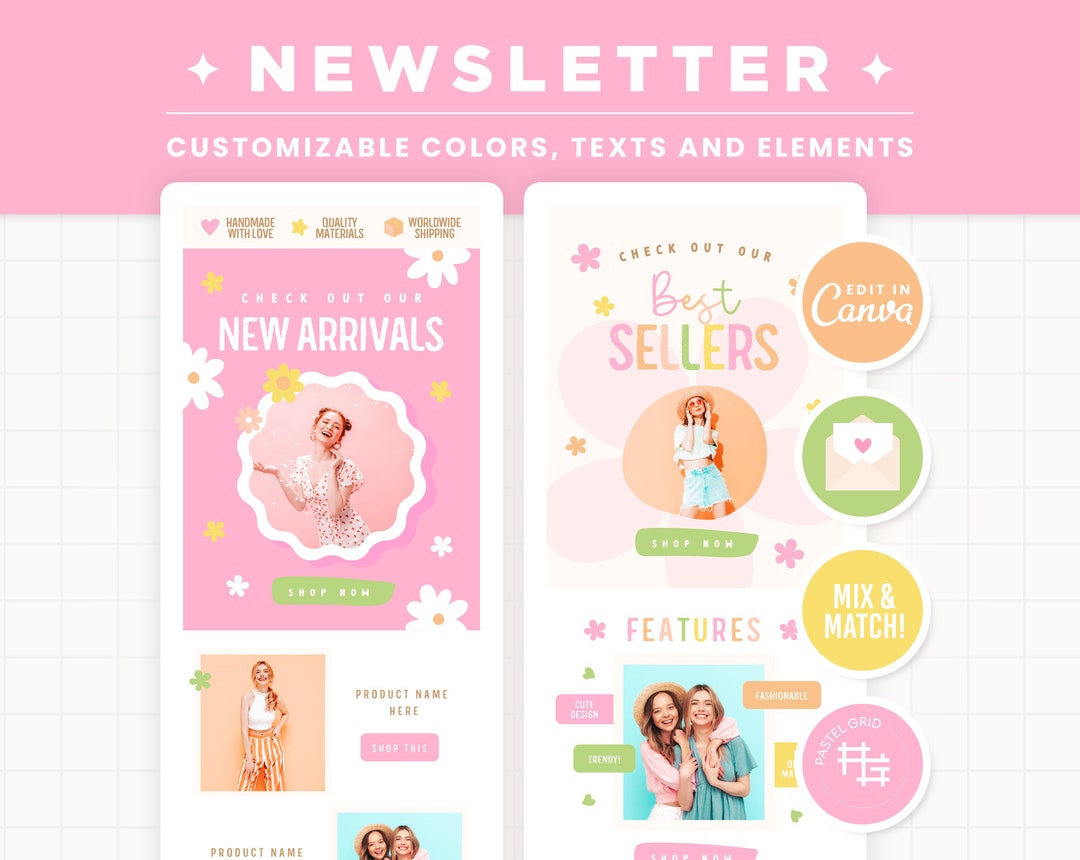Email Templates Newsletter Design Editable in Canva Email Banners and ...